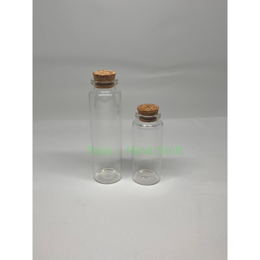 Jual Botol Kaca / Tabung Kaca Tutup Kayu / Gelas Kaca / Cork Glass ...