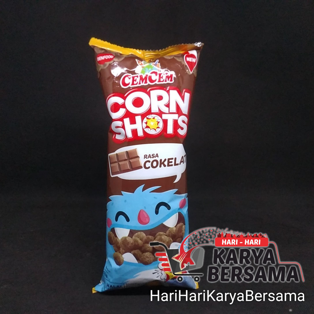 Jual MAKANAN RINGAN SNACK CEMCEM CORN SHOTS RASA COKELAT 55GR | Shopee ...