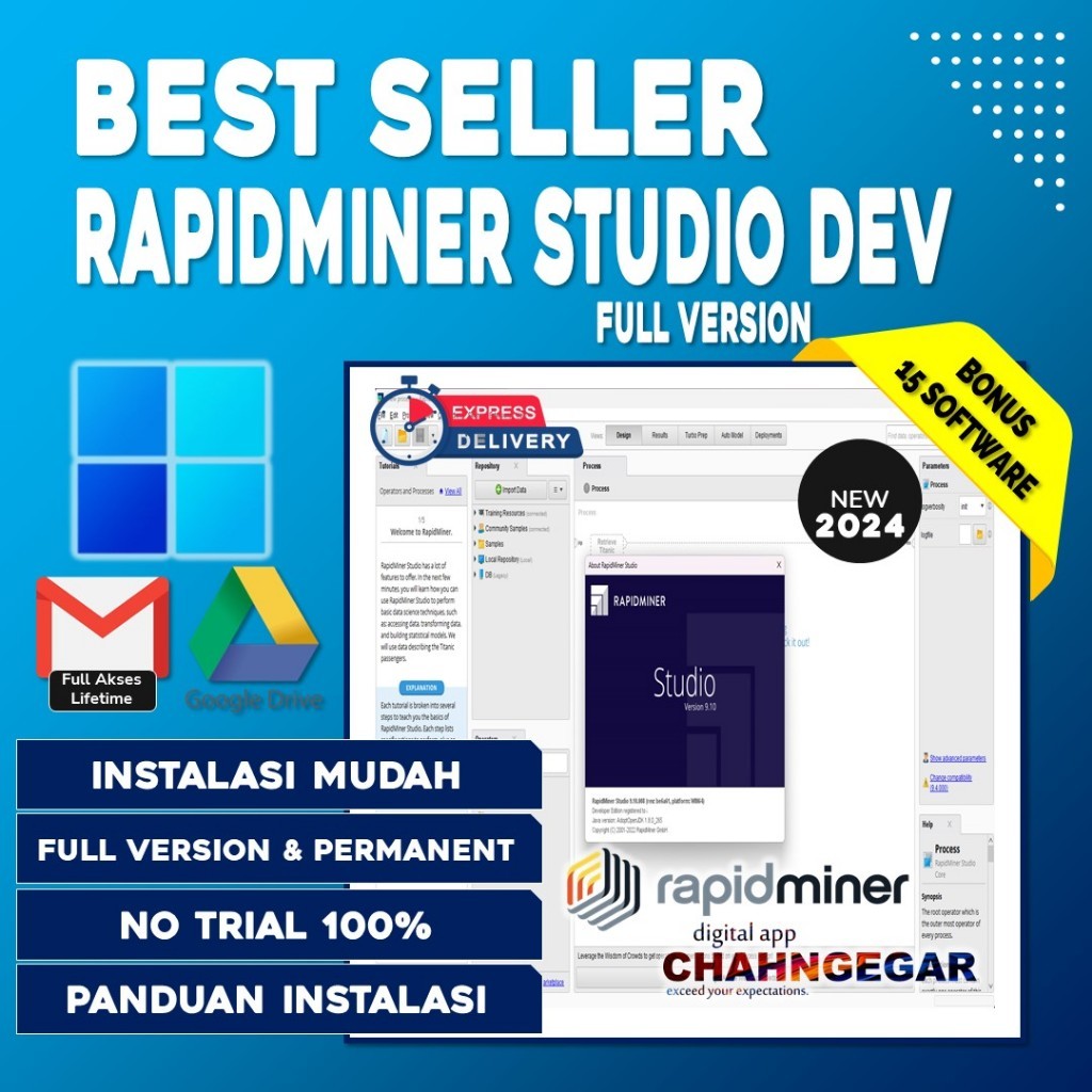 Jual RapidMiner Studio Developer 2023 Full Version Software analisis data dan sebagai mesin data ...