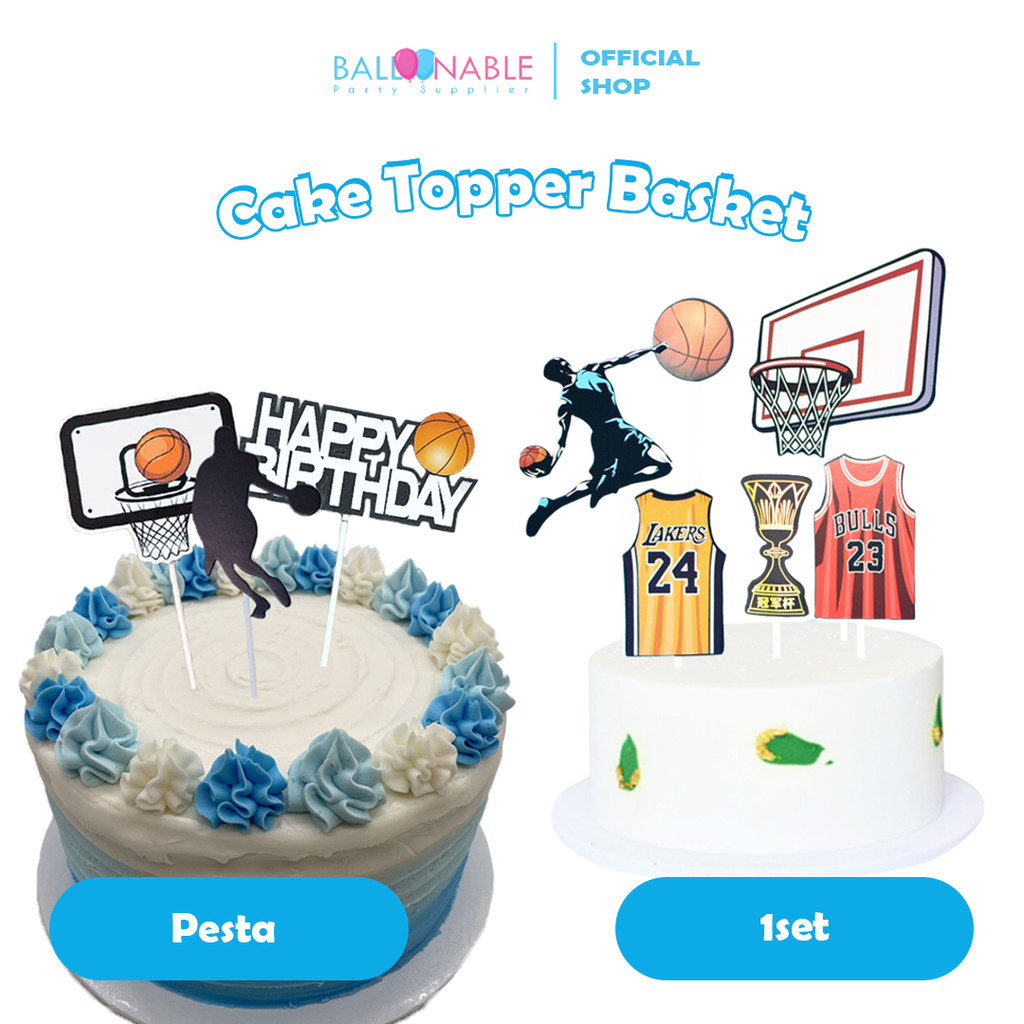 Jual Cake Topper Happy Birthday Basket Ball / Bola Basket | Shopee ...