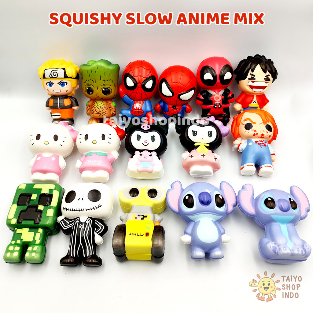 Jual TAIYO Squishy Slow Anime Mix Squeeze Karakter Superhero Kartun ...