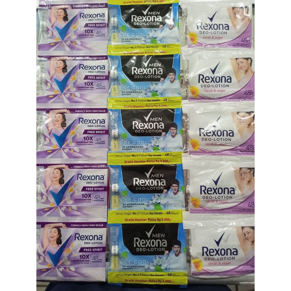 Jual 24 SACHET REXONA DEO-LOTION UKURAN 9GRAM / REXONA DEODORANT SACHET ...