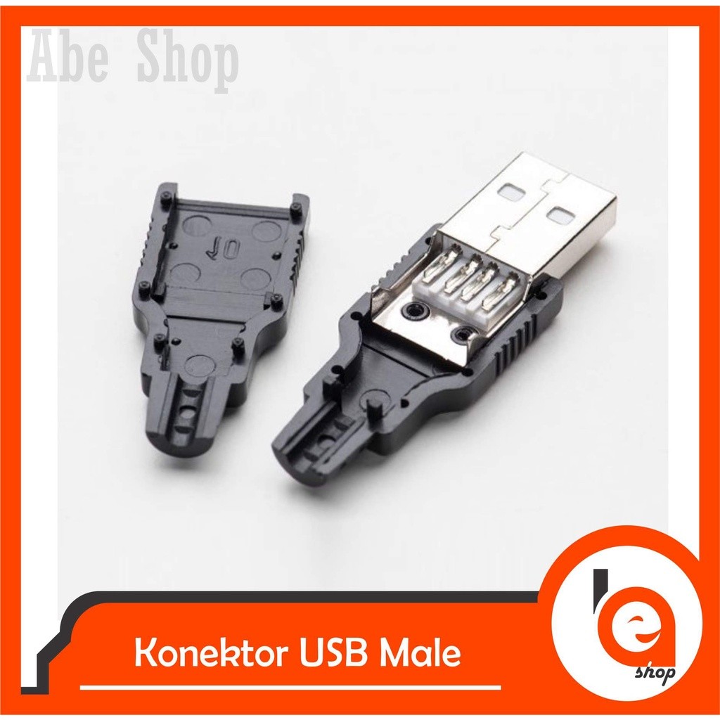 Jual Soket USB Male dan Female Connector Shell Plug DIY Socket USB Type ...