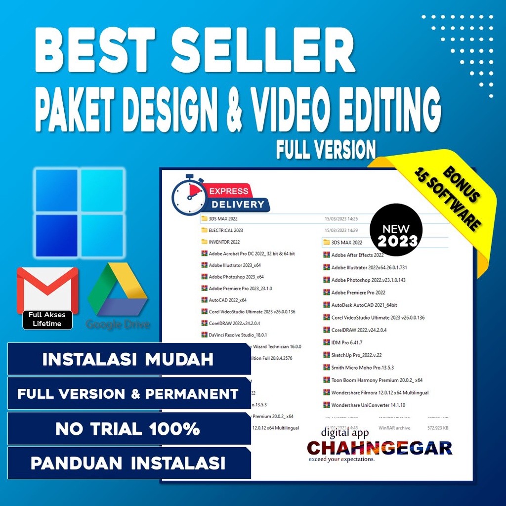 Jual Paket Install Software Design & Video Editing CorelDraw 2022, Sony Vegas Pro, Davinci ...