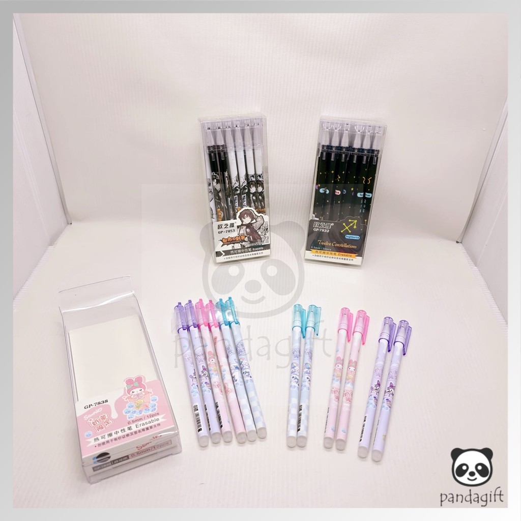 Jual (1Box 12pcs) Pena Pulpen Ballpoint Gel Erasable Hapus Zodiak ...