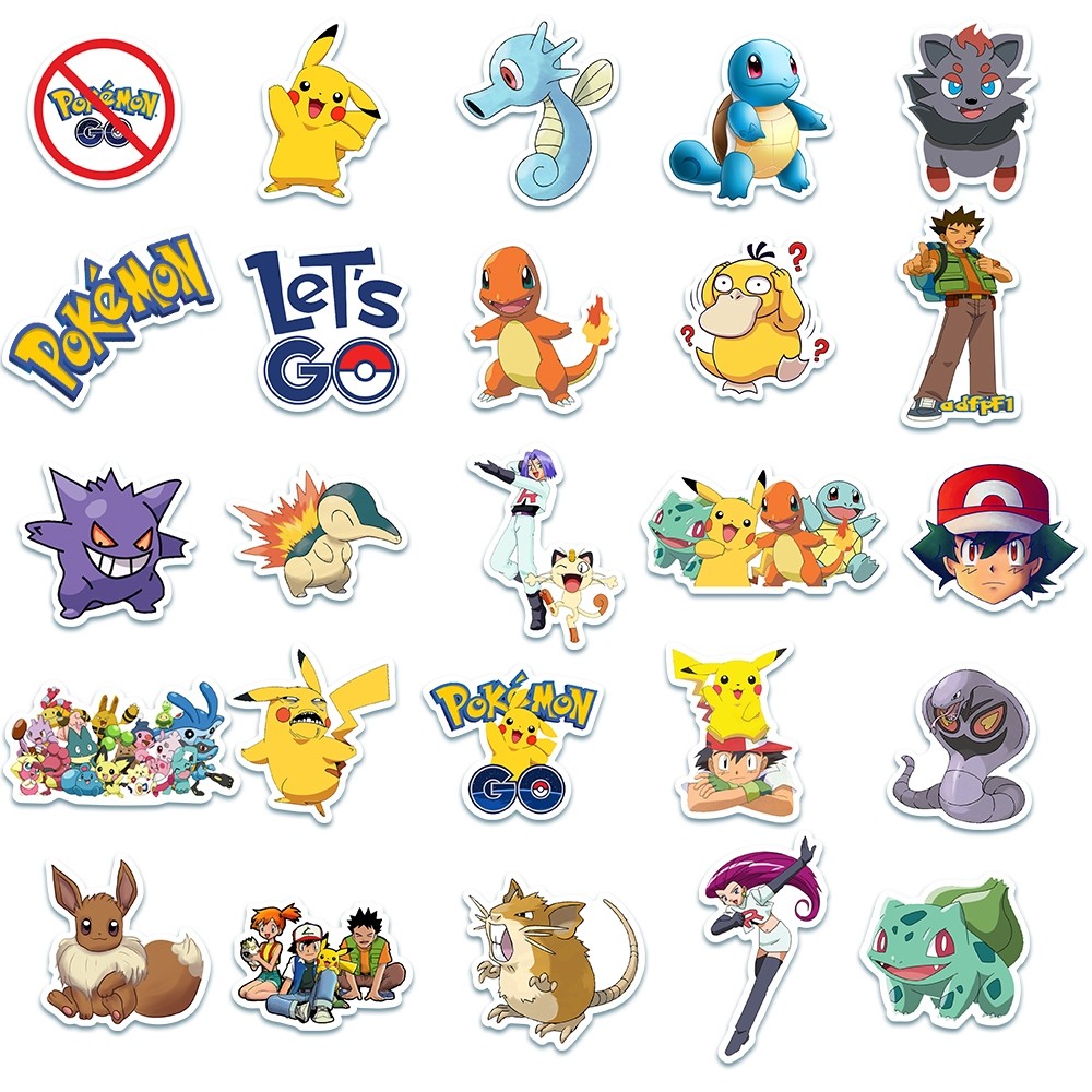 Jual Stiker Lucu Kartun Pikachu Stiker Pokémon Decal Vinyl Stiker Anti ...