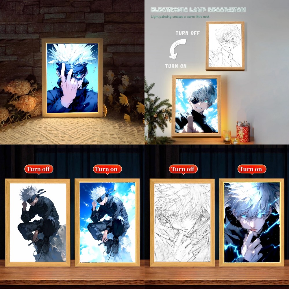 Jual Anime Figure Jujutsu Kaisen Light Painting Photo Frame Action ...