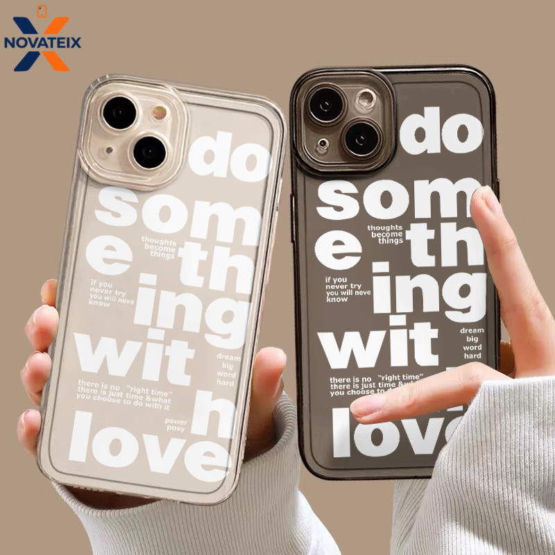 Jual Casing IPhone Cermin putih Inggris Transparan Soft Case Fashion ...