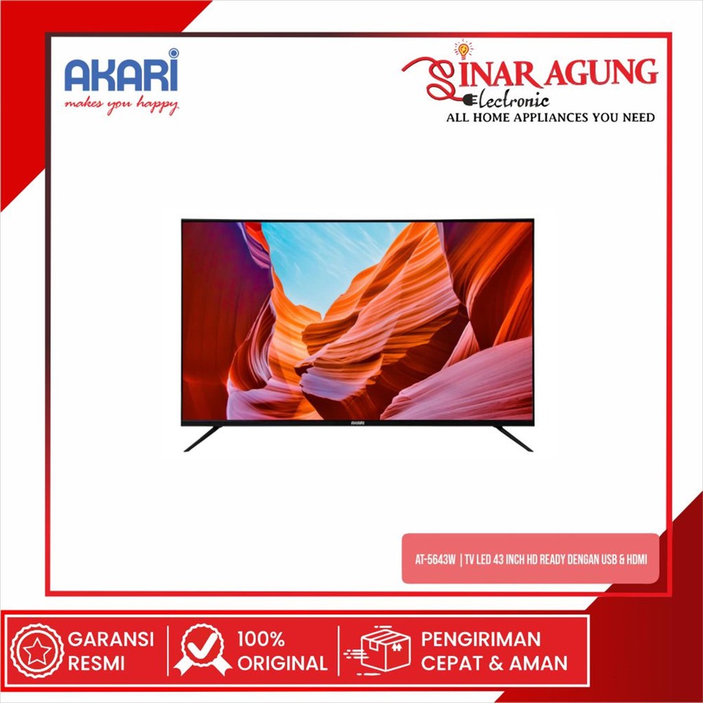 Jual AKARI AT-5643W SMART AI TV 43 INCH UHD 4K BLUETOOTH WHALE OS - ORI ...