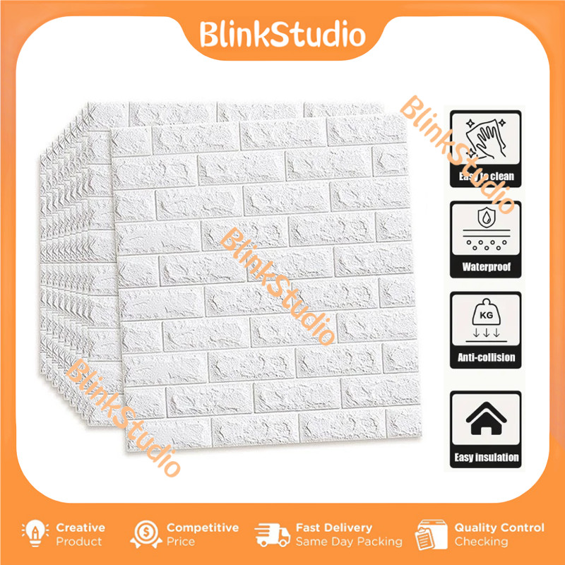 Jual [ PAKET 10 LEMBAR ] Wallpaper 3D Foam Batu Bata / Foam Batu Bata ...