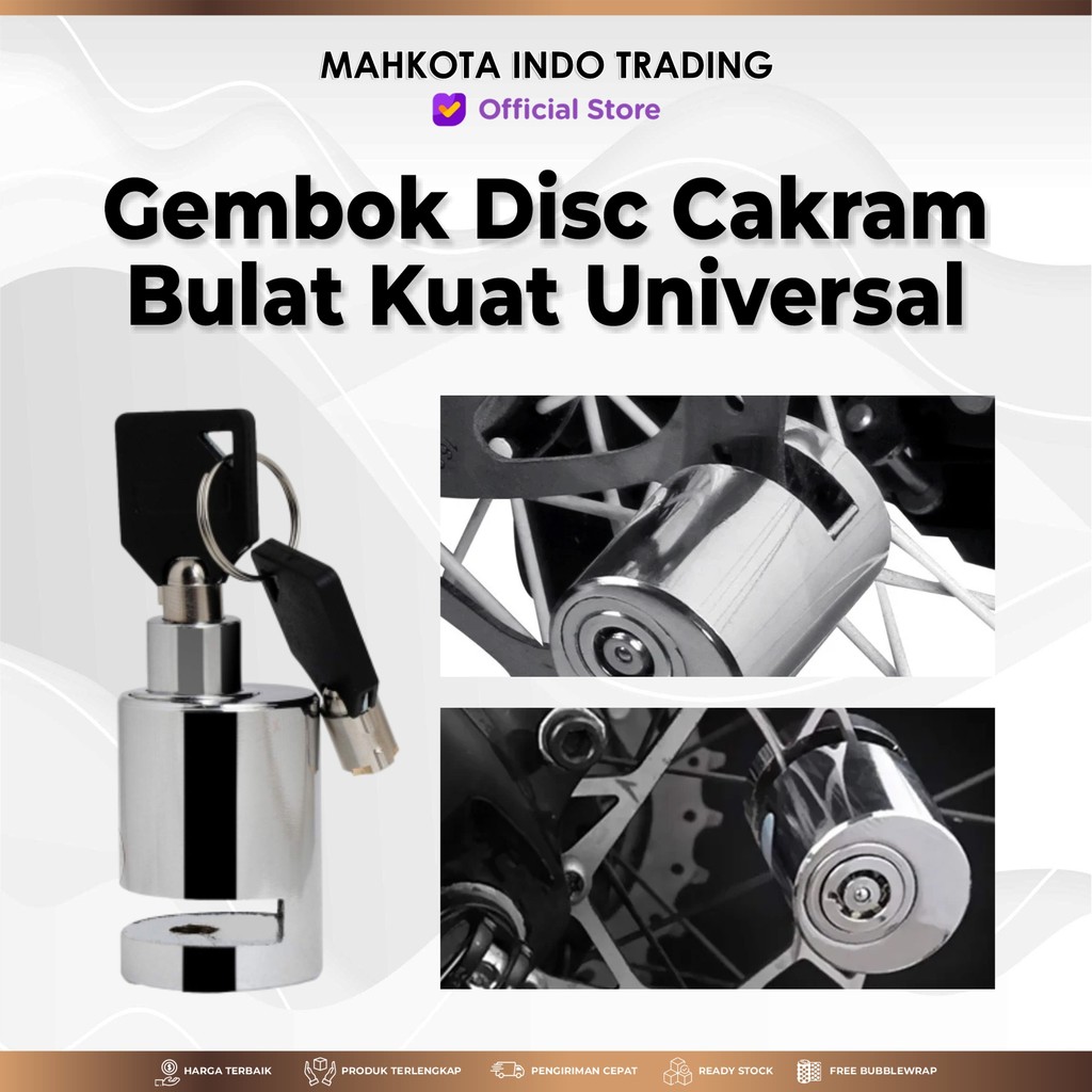 Jual Gembok Cakram Motor / Kunci Pengaman Ganda Motor Anti Maling Bulat ...