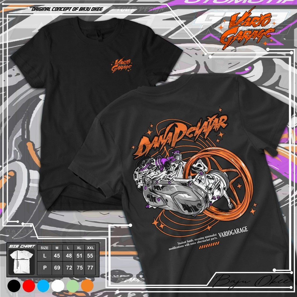 Jual Baju Okee T-Shirt VG-005 Vario Garage Dana Pelajar Black Series ...