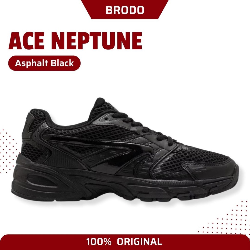 Jual BRODO Ace Neptune Asphalt Black Sepatu Sneakers Casual Pria Wanita ...