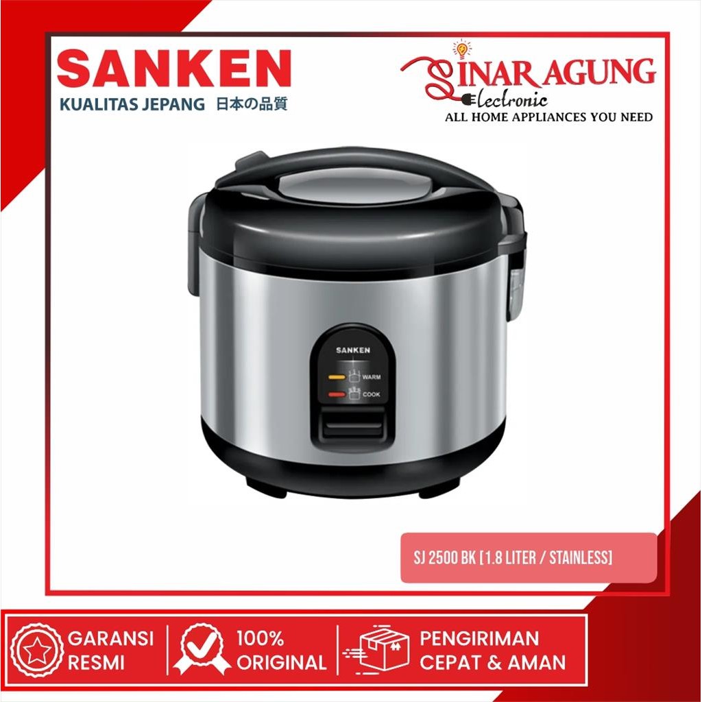 Jual SANKEN SJ2500 / SJ-2500 RICE COOKER 1.8 LITER HITAM - GARANSI ...