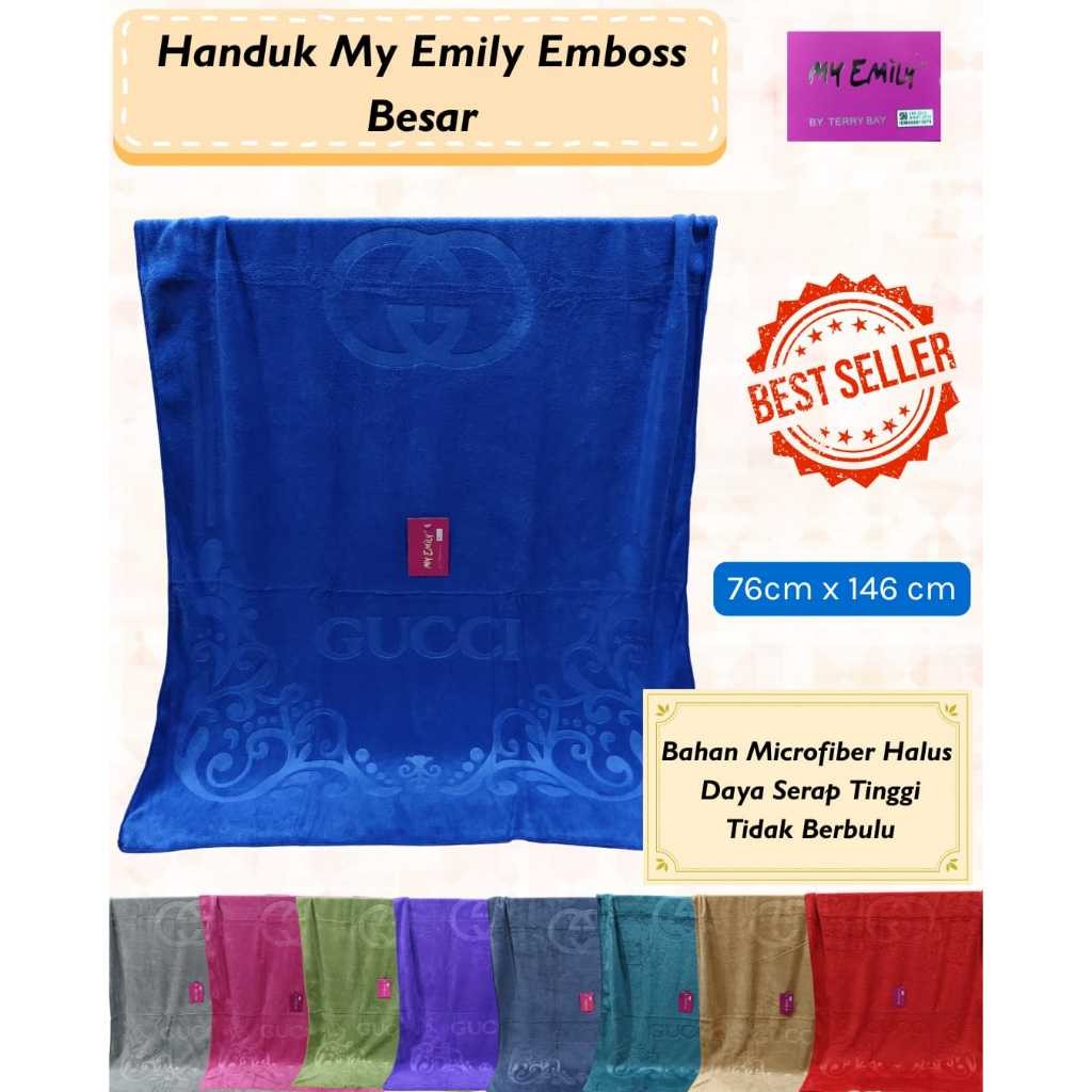 Jual Handuk Mandi My Emily uk 76x148cm Bahan Katun Emboss Halus ...