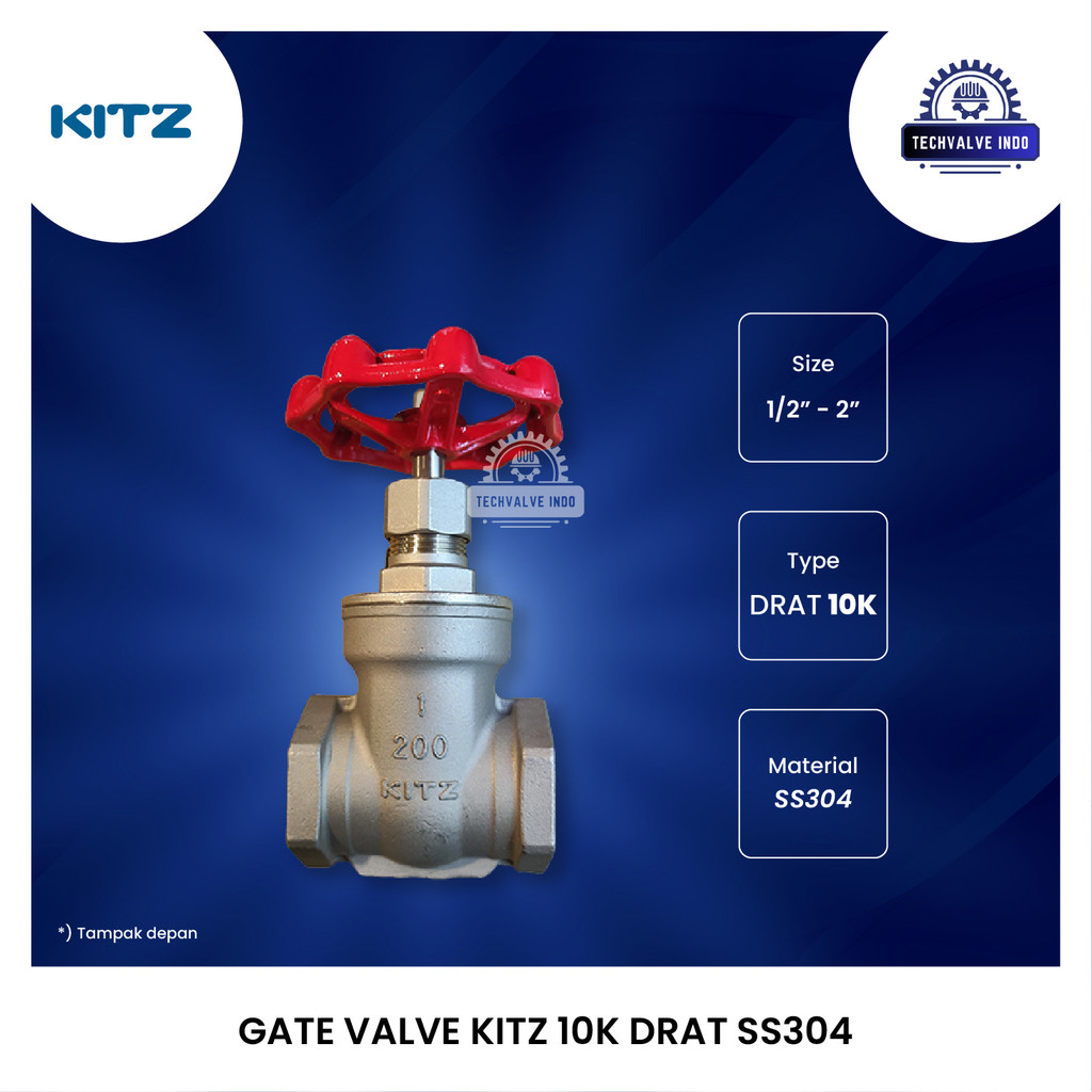 Jual GATE VALVE KITZ SS304 1 1/2" INCH DRAT 10K ORIGINAL | Shopee Indonesia