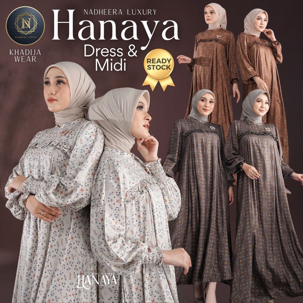 Jual [BISA COD] HANAYA KAFTAN DRESS MIDI NADHEERA LUXURY TERBARU HANAYYA SERIES HANNAYA GAMIS ...
