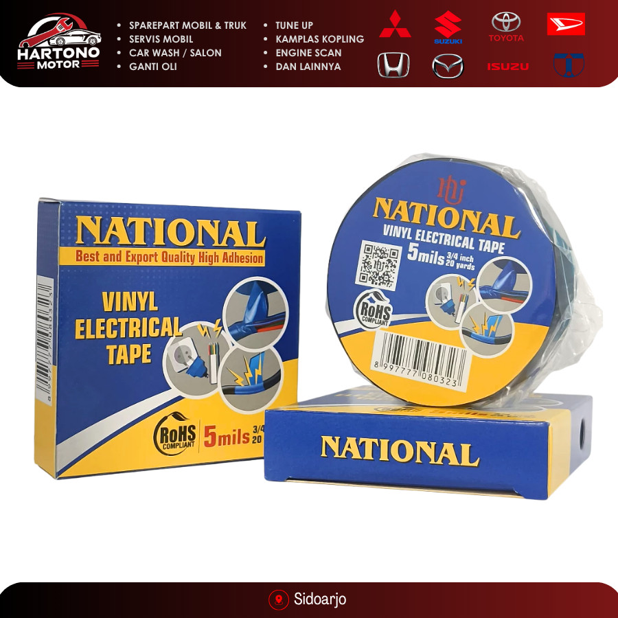 Jual NATIONAL ISOLASI ELECTRIC TAPE VINYL ELECTRICAL TAPE HITAM LISTRIK ...