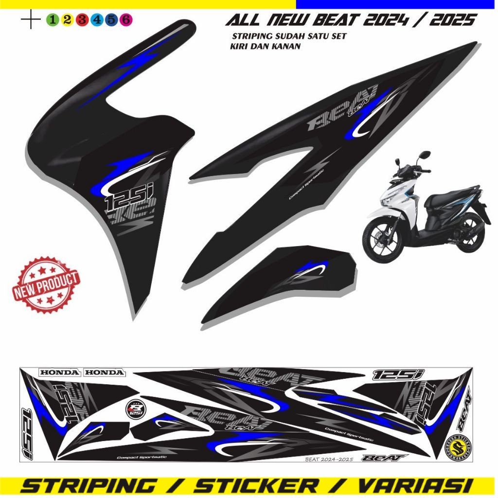 Jual STIKER ALL NEW BEAT DELUXE 2024/ STRIPING BEAT STREET NEW DELUXE ...
