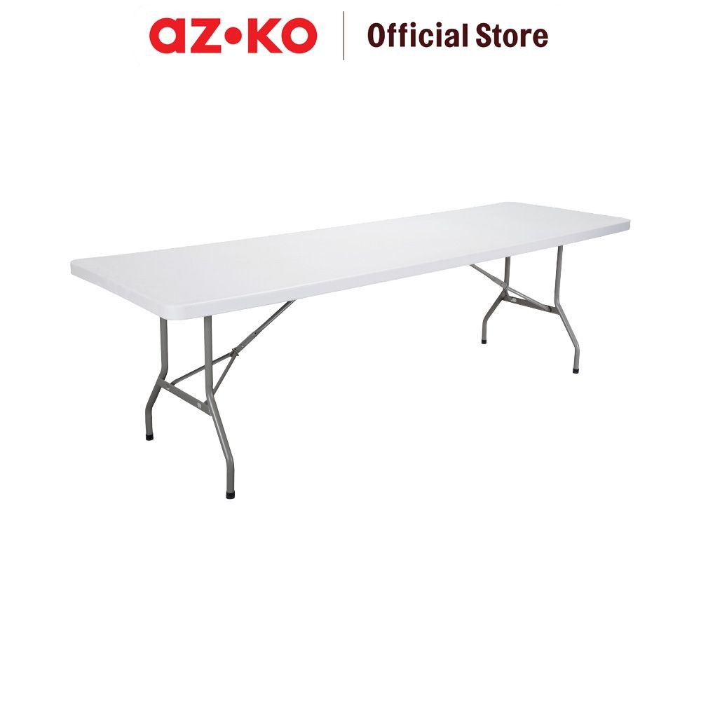 Jual AZKO Krisbow 244x76 cm Meja Taman Lipat Rectangle - Putih granite ...