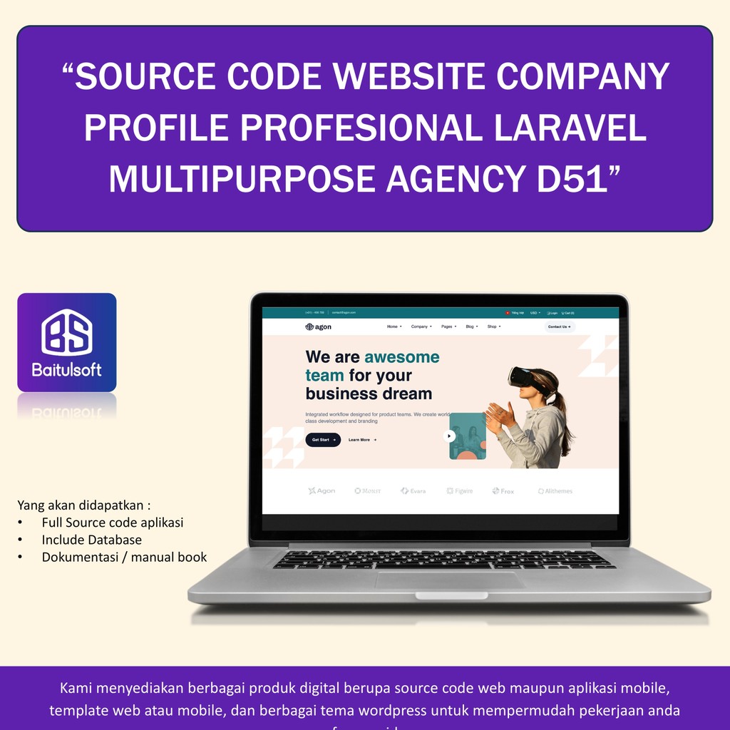 Jual SOURCE CODE WEBSITE COMPANY PROFILE PROFESIONAL LARAVEL MULTIPURPOSE AGENCY D51 | Shopee ...