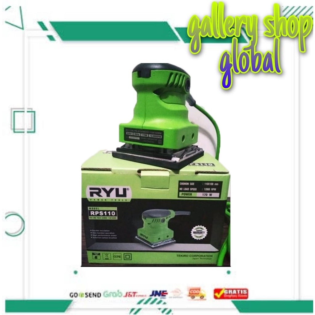 Jual TEKIRO RYU RPS 110 Mesin Amplas Ryu Palm Sander Orbital Kotak ...