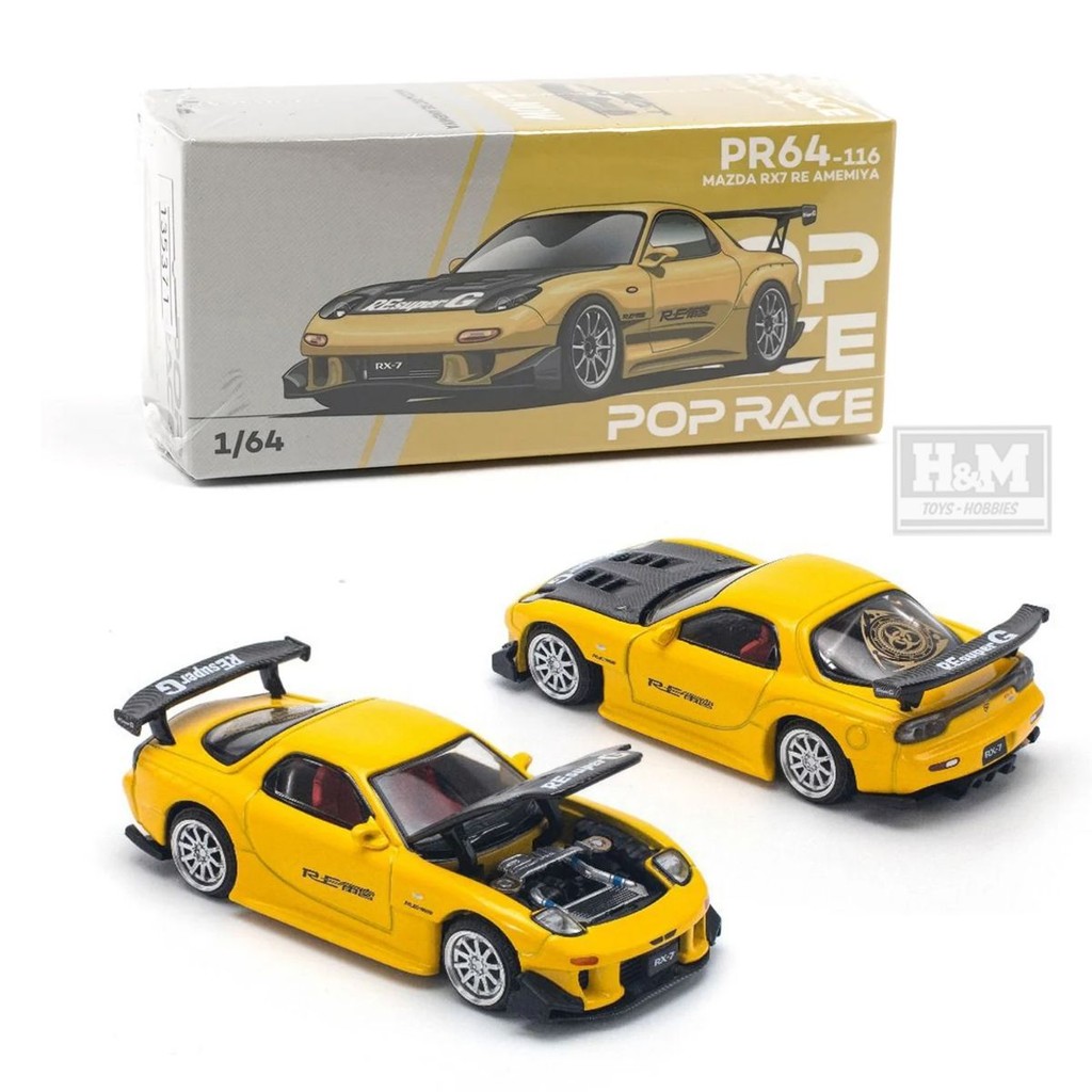 Jual Pop Race 1/64 Mazda RX-7 FD3S Re-Amemiya Widebody Yellow | Shopee Indonesia
