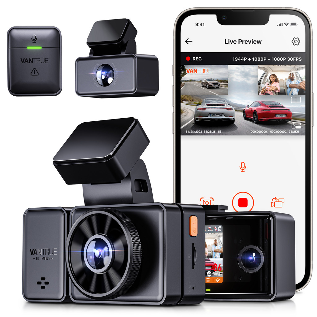 Jual Vantrue E3 3 Channel 2.7K WiFi Dash Cam for Cars, GPS Dash Camera with STARVIS IR Night ...