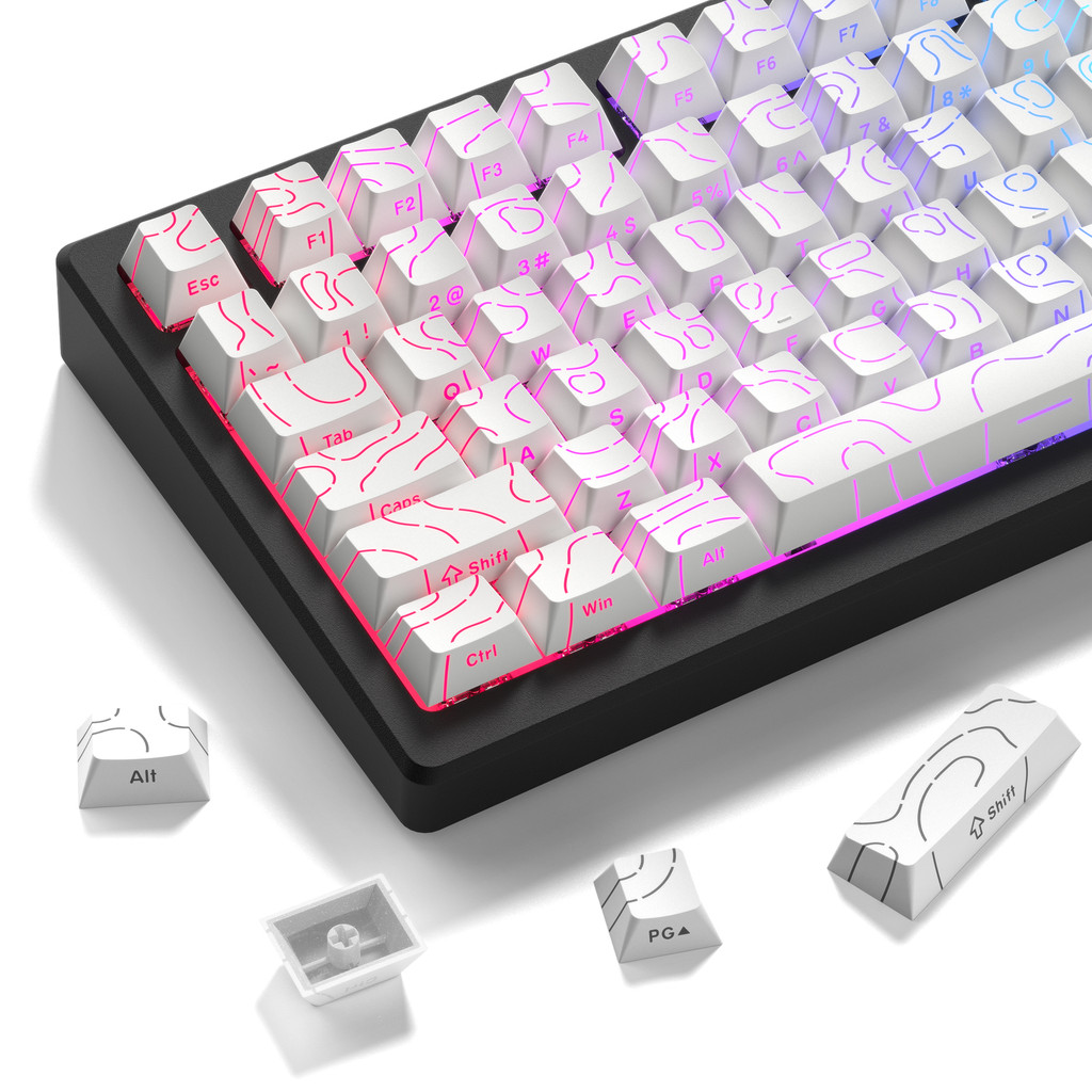 Jual Topographic Double Shot PBT Keycaps Side Printed RGB Backlit ...