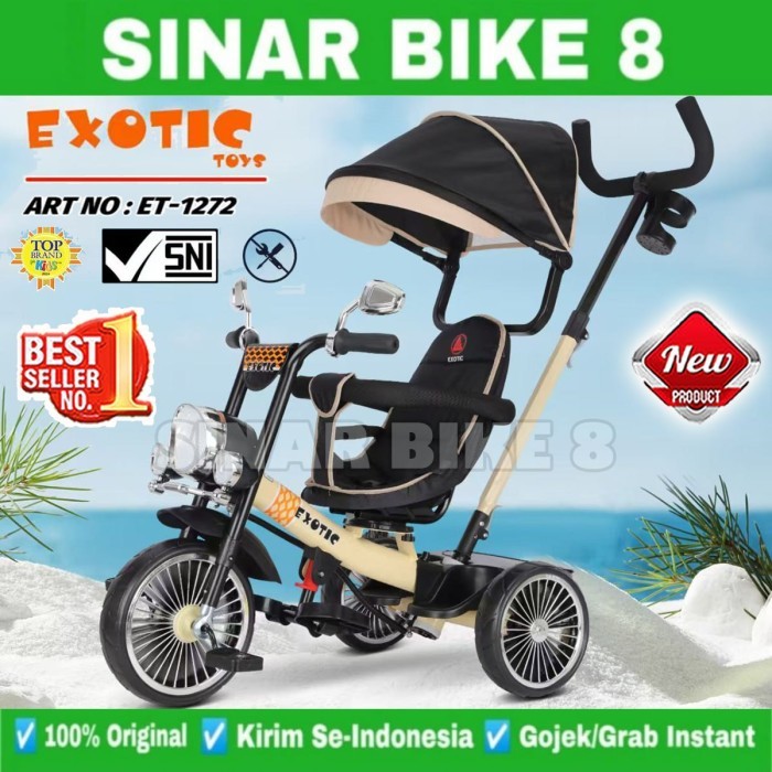 Jual Sepeda Anak Roda Tiga EXOTIC ET-1272 Musik Kanopi Tricycle Stoller ...