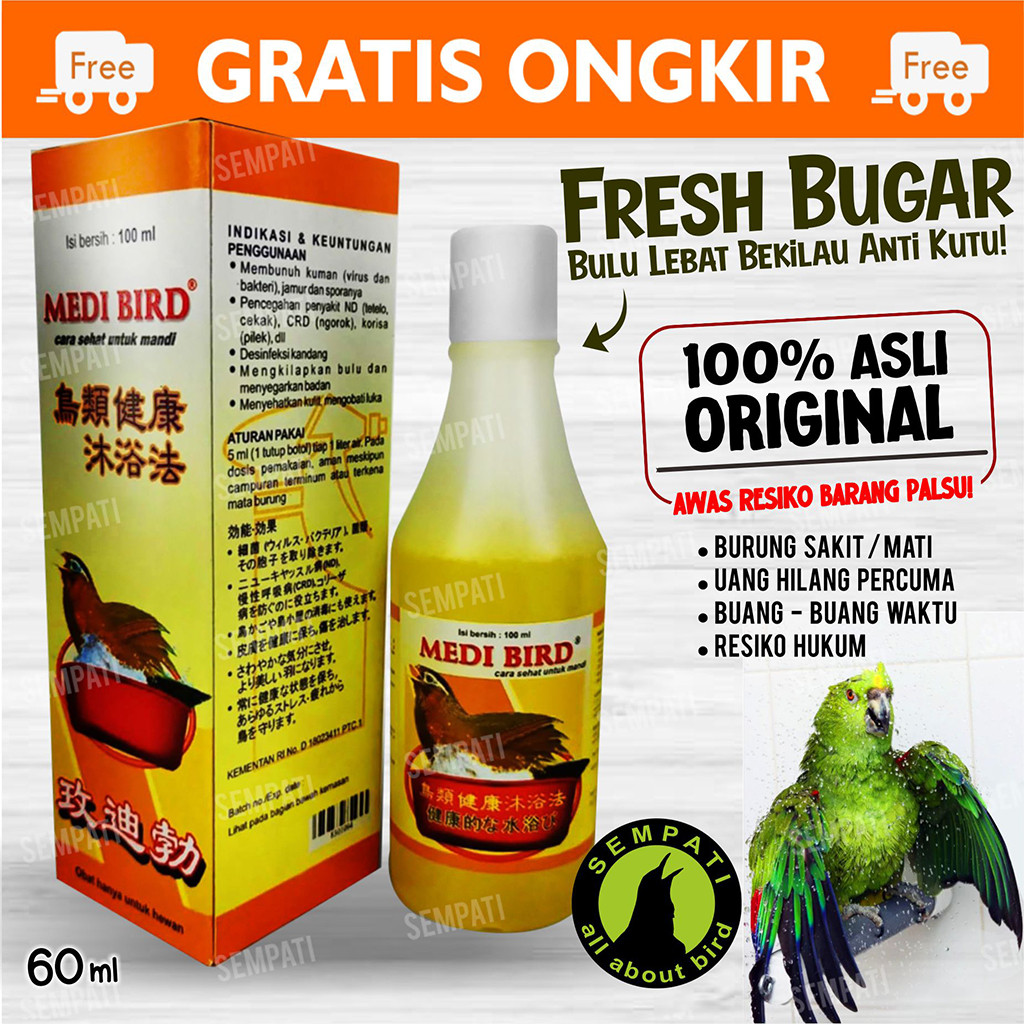 Jual SEMPATI MEDI BIRD 60 ML MEDION OBAT SHAMPO BURUNG PEMBASMI KUTU ...
