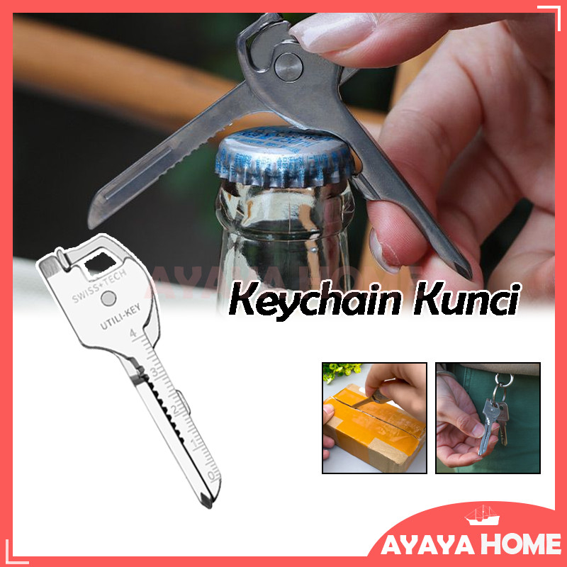 Jual Multi Fungsi 6 in 1 Stainless Steel Besi/Keychain Kunci | Shopee ...