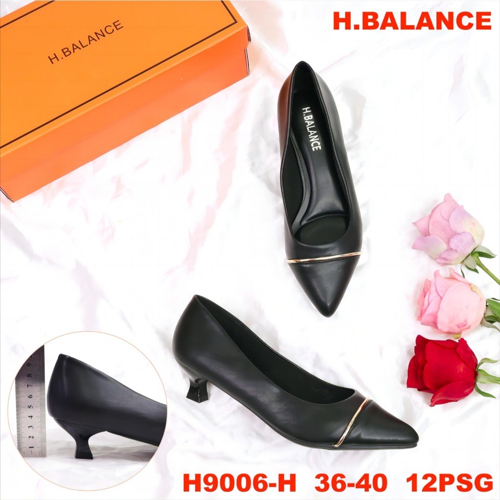 Jual Kitten Heels Wanita / Heels Mules Stiletto Polos dengan List Gold ...