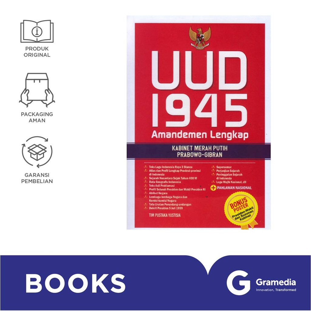 Jual UUD 1945 Amandemen Lengkap : Kabinet Merah Putih Prabowo-Gibran ... Jual UUD 1945 Amandemen Lengkap : Kabinet Merah Putih Prabowo-Gibran ...