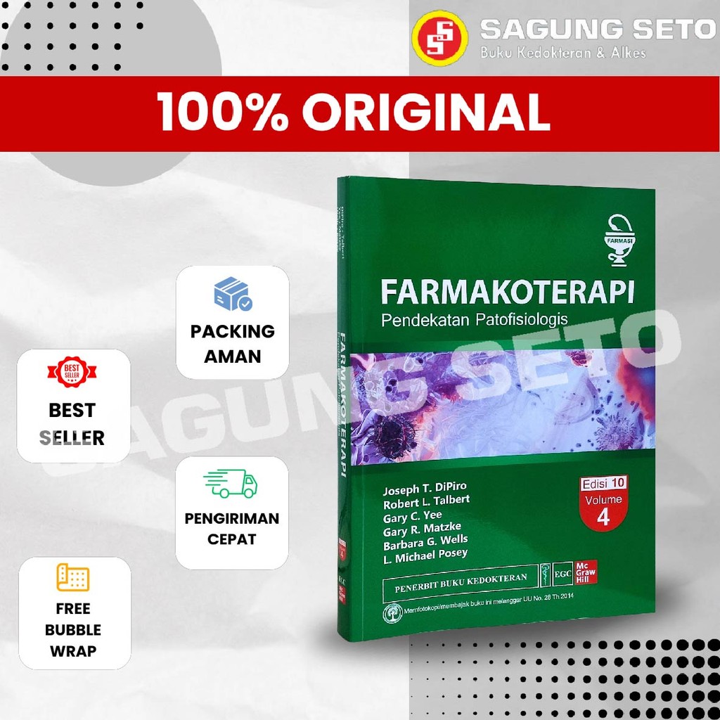 Jual FARMAKOTERAPI PENDEKATAN PATOFISIOLOGIS EDISI 10 VOL 4 - DIPIRO ...