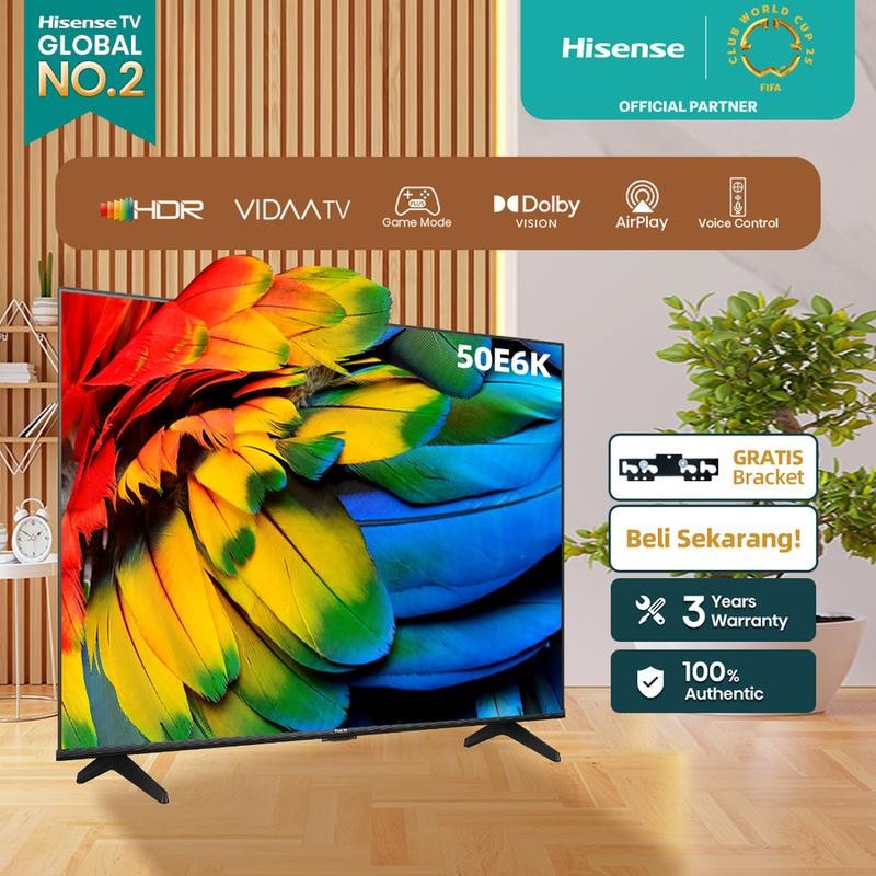 Jual SMART DIGITAL LED TV UHD 4K HISENSE 50 INCH - 50 E6K | Shopee ...