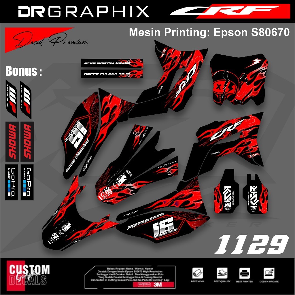 Jual Terbaru!!! Decal Sticker CRF 150L Fullbody Desain Api Viral ...