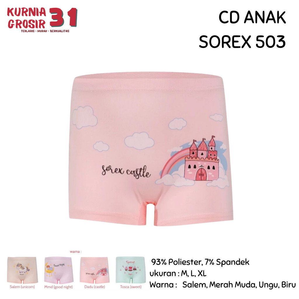 Jual ISI 3 / CD Anak Perempuan SOREX KIDS 503 model BOXER Polos Warna | Shopee Indonesia