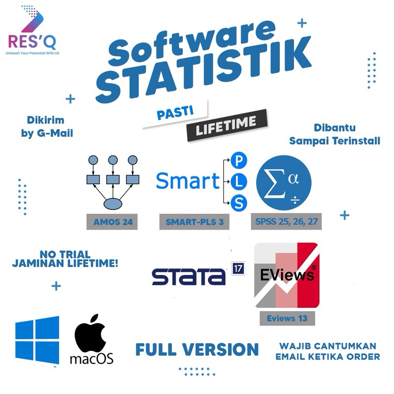 Jual All Software Olah Data Statistik - SPSS/EVIEWS/STATA/AMOS/SMARTPLS ...