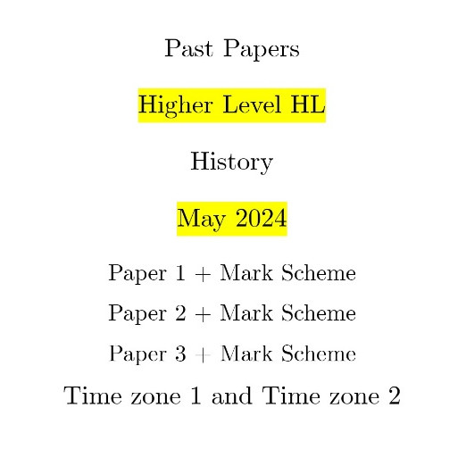 Jual [Hardcopy] IB Diploma Past Papers HL History May 2024 | Shopee ...