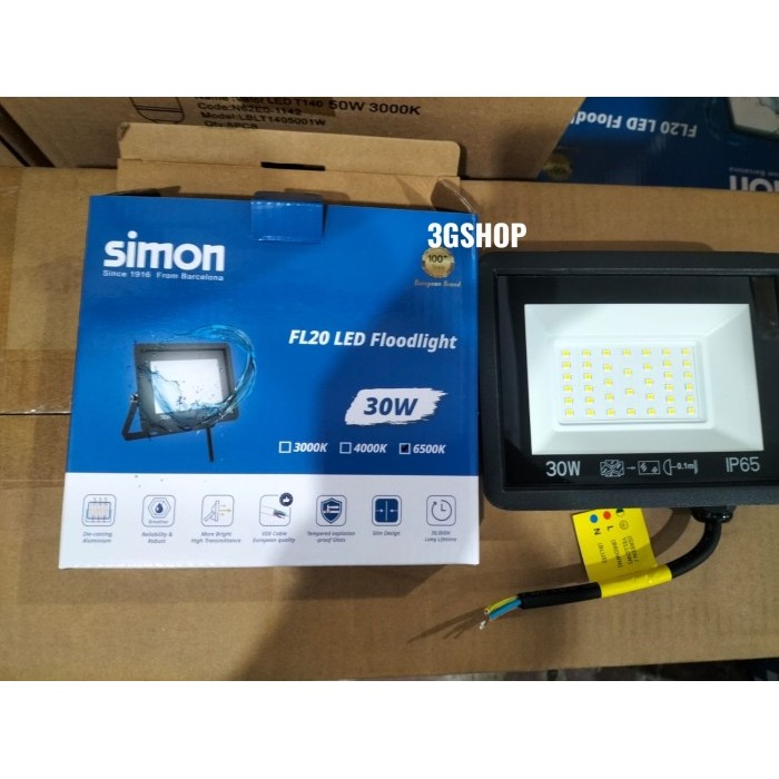 Jual KAP SOROT LED FL20 30W,50W,100W SIMON 6500K - 30WBE | Shopee Indonesia