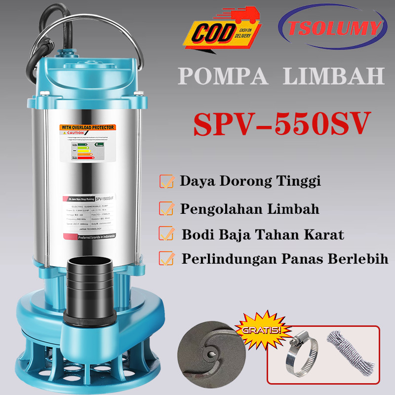 Jual Pompa Celup Air Bersih Kotor 550W 2inch Stainless Steel Submersible Sewage Pump Mesin Pompa ...