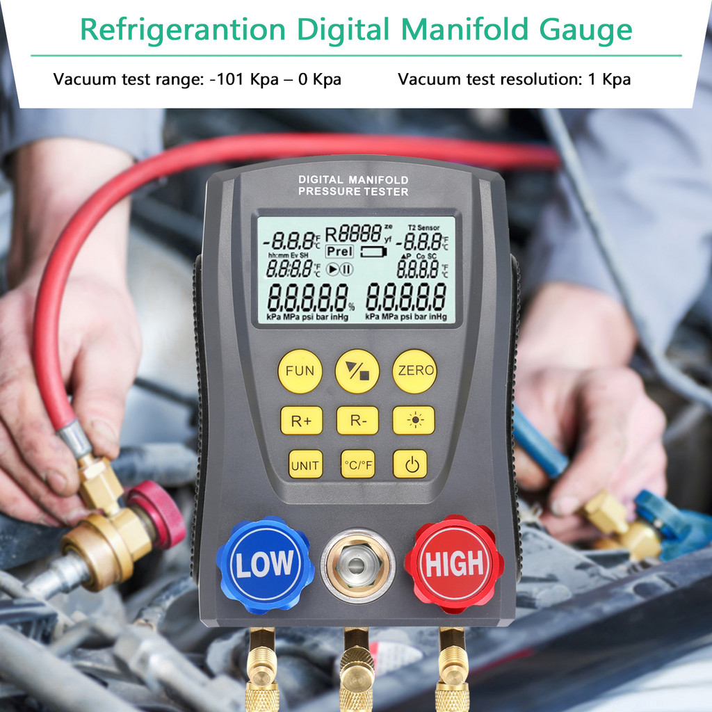 Jual Pressure Gauge Digital Vacuum Pressure Manifold Tester Meter ...
