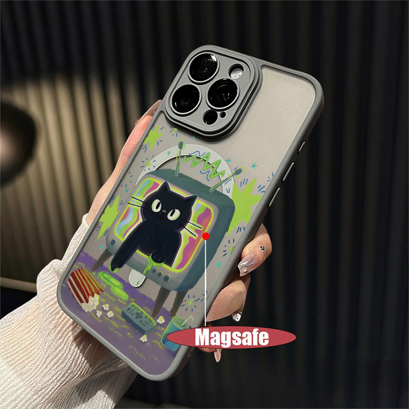 Jual Casing hp iphone 15 promax Pola Kucing Hitam Gotik yang Unik ...