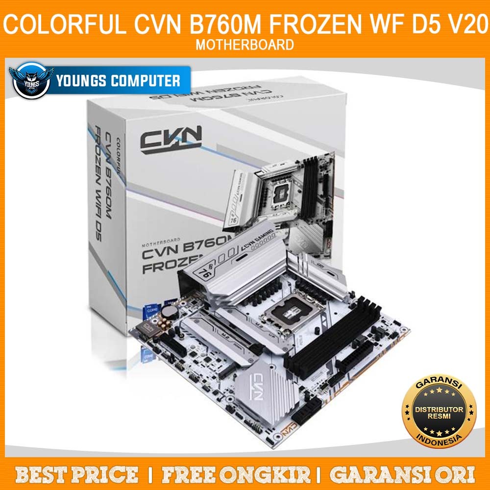 Jual COLORFUL CVN B760M FROZEN WF D5 V20 WHITE | MOTHERBOARD INTEL B760 LGA1700 DDR5 M-ATX ...