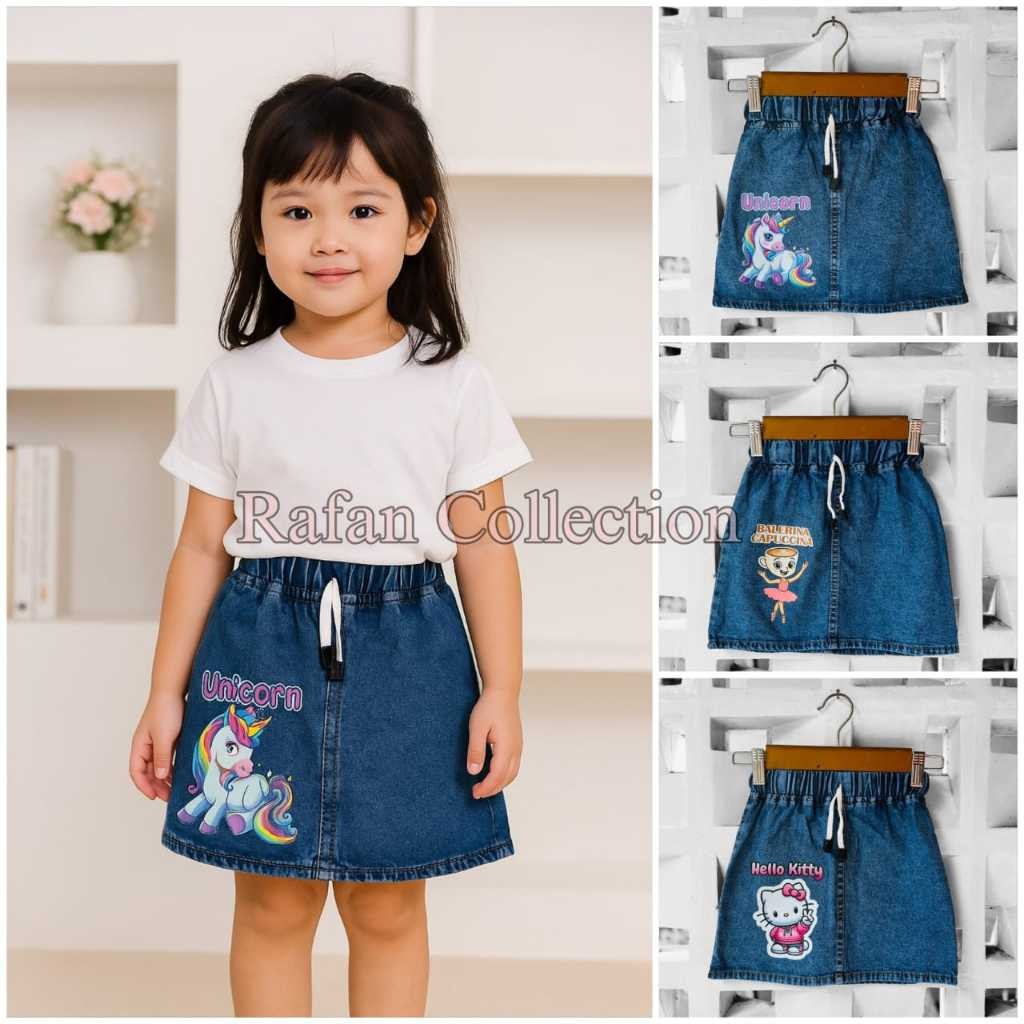Jual Rok Jeans Anak Perempuan Rok Gisel Karakter Gambar Sablon ...