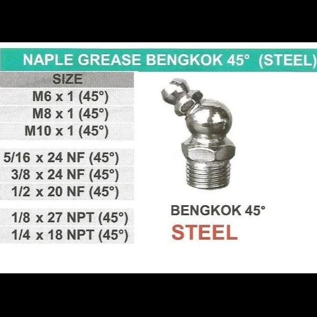 Jual Naple Nipel Napple Napel Nepel Grease Oli Oil Bengkok 45 Derajat ...