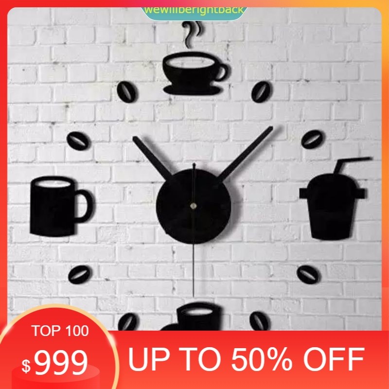 Jual sale! Jam Dinding DIY Model Tanpa Bingkai dan Gambar Angka Romawi ...