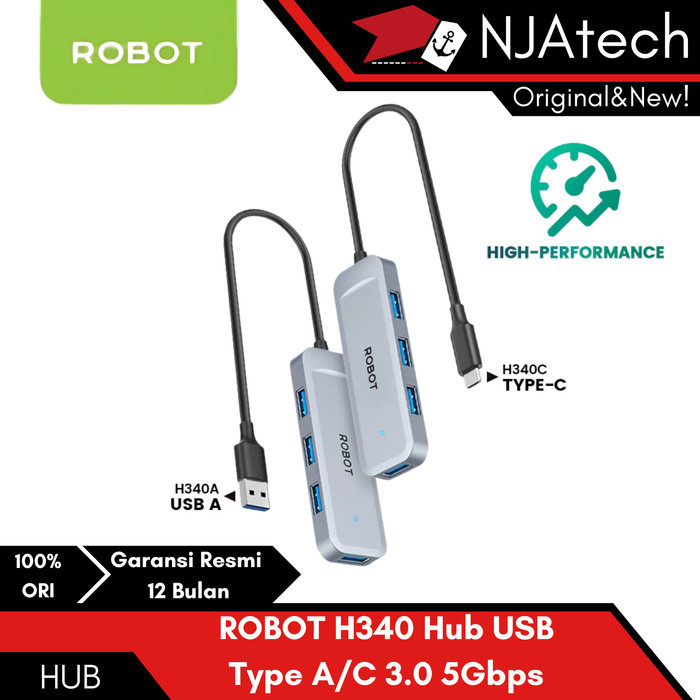Jual Robot USB Hub 4 Port H340A / H340C USB 3.0 5Gbps High performance ...
