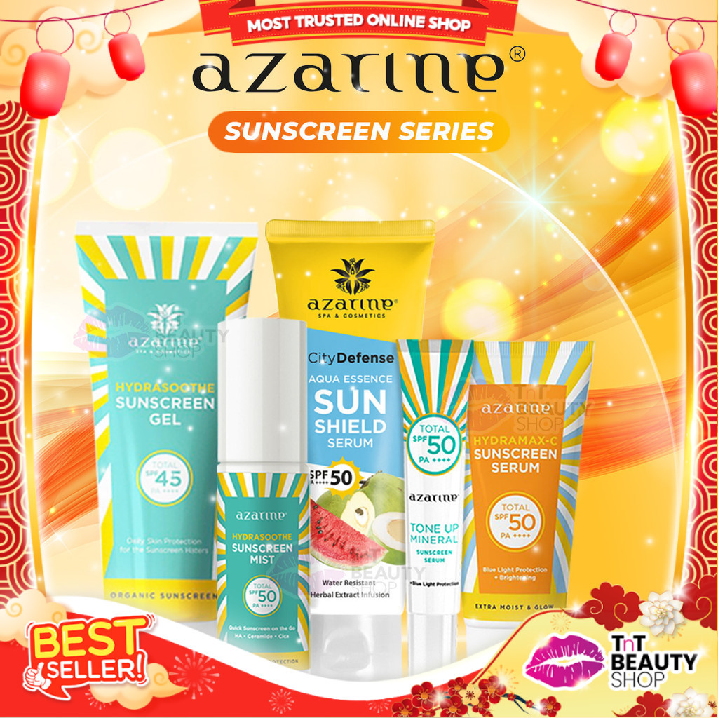 Jual Azarine Hydrasoothe Sunscreen Gel SPF45 PA++++ | Tone Up | Mist ...